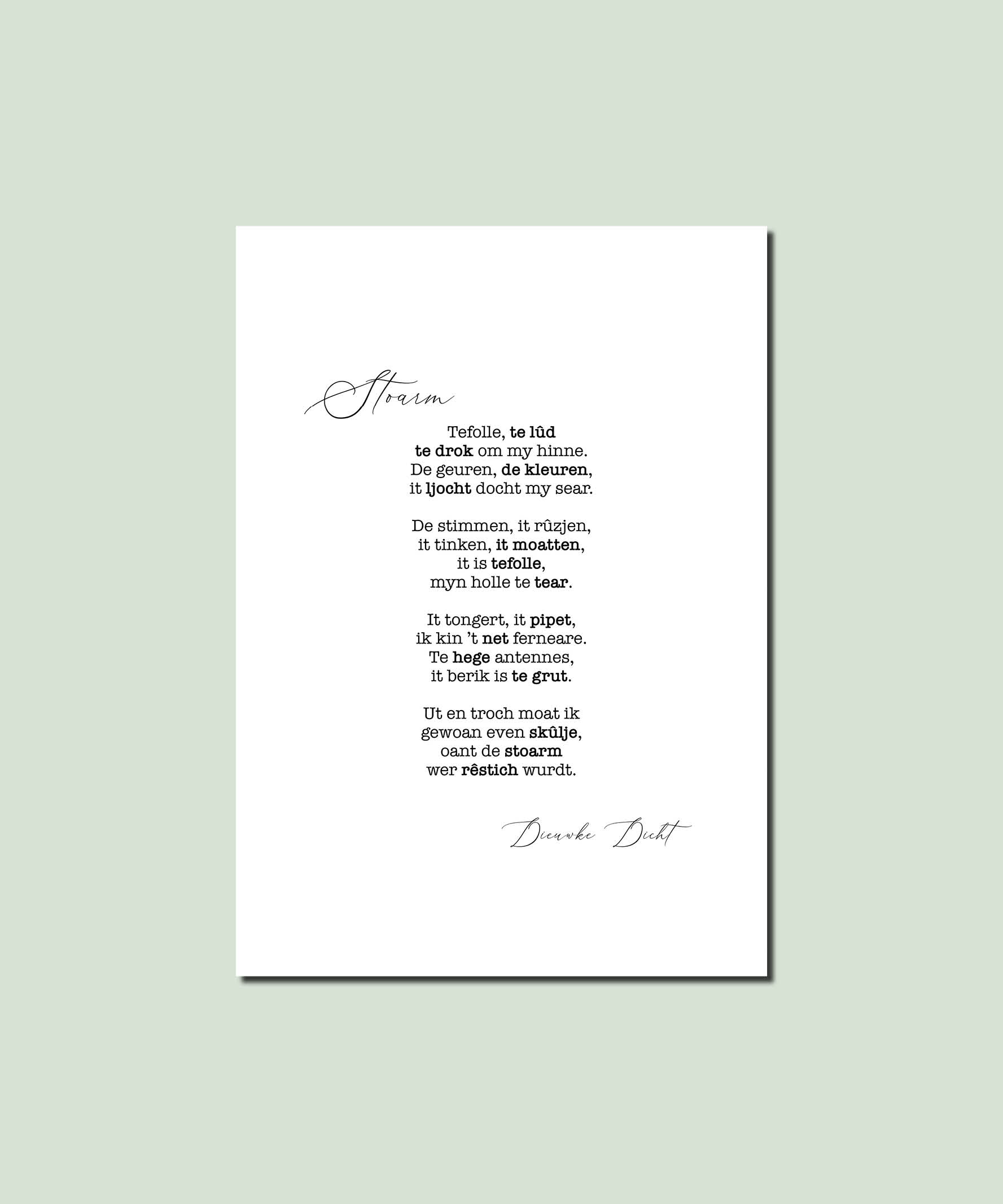 Gedicht: Stoarm - PLAN & PAPIER